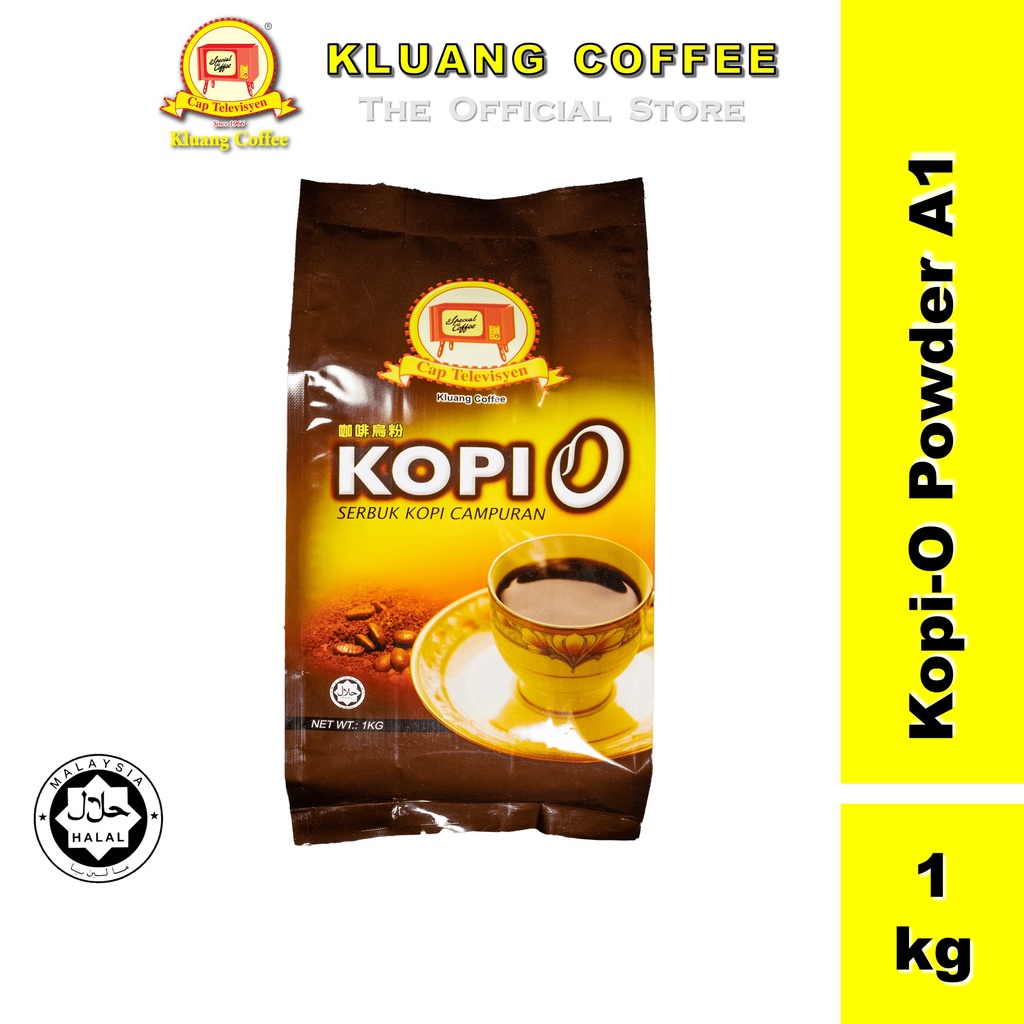Kluang Black Coffee Cap Televisyen Kopi-O Powder Grade A1 (1kg x 1 pack) Serbuk Kopi Cap TV ...