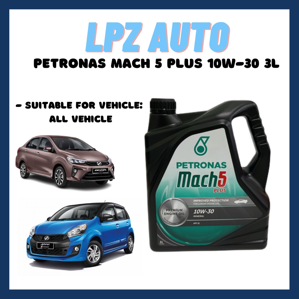 Petronas Mach 5 PLUS 10W-30 10W30 SN/CF Engine Oil 3L - Minyak Hitam ...