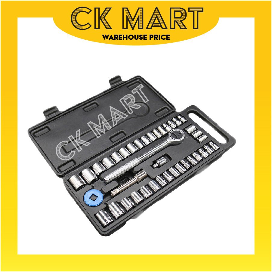 MARKO 40pcs Hand Tools Ratchet Socket Set Tool Box Spanner Wrench Set ...