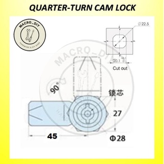 Panel Lock Cam Lock Quarter-turn Latch S socket Triangle socket Square ...
