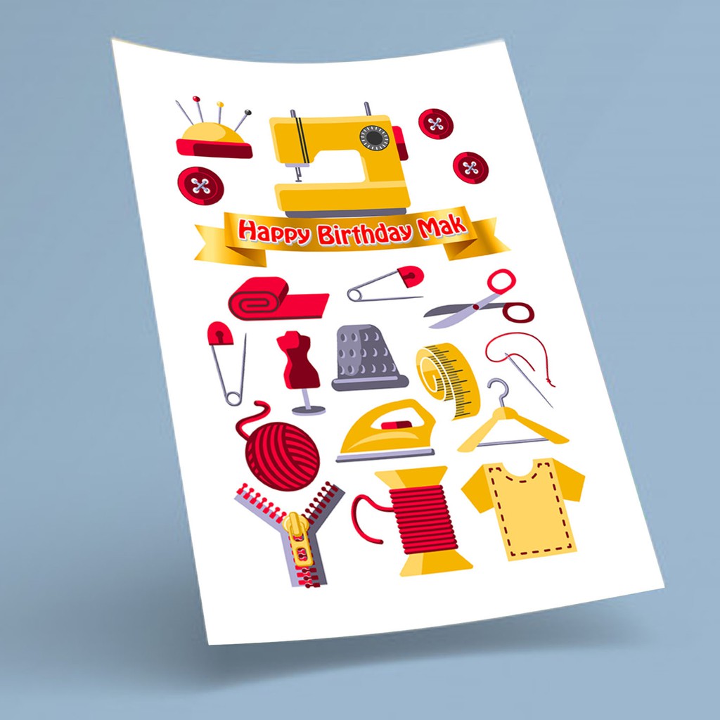 TAILOR TUKANG JAHIT CUSTOM NAME & AGE [JPEG FORMAT/FILE] [CAKE TOPPER ...