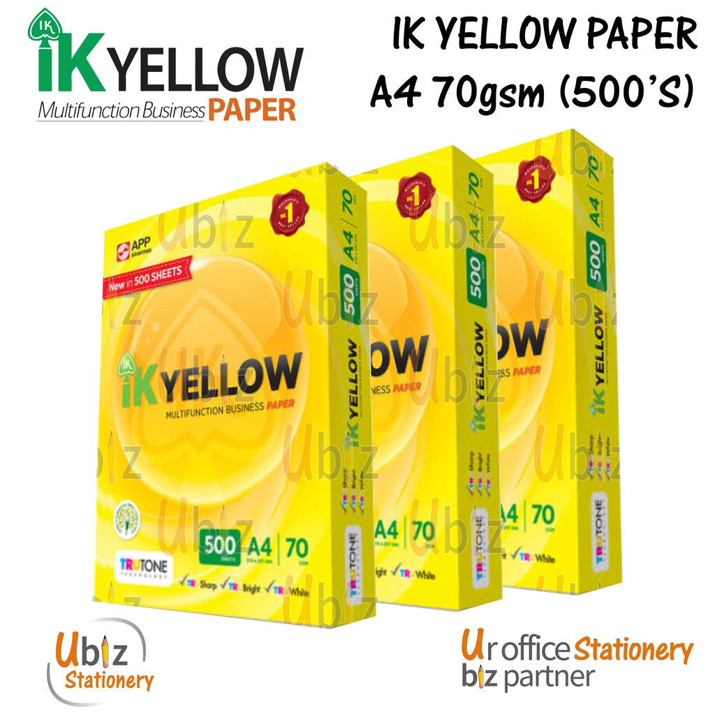 IK Yellow A4 Paper 70gsm (500 sheets) | Shopee Malaysia