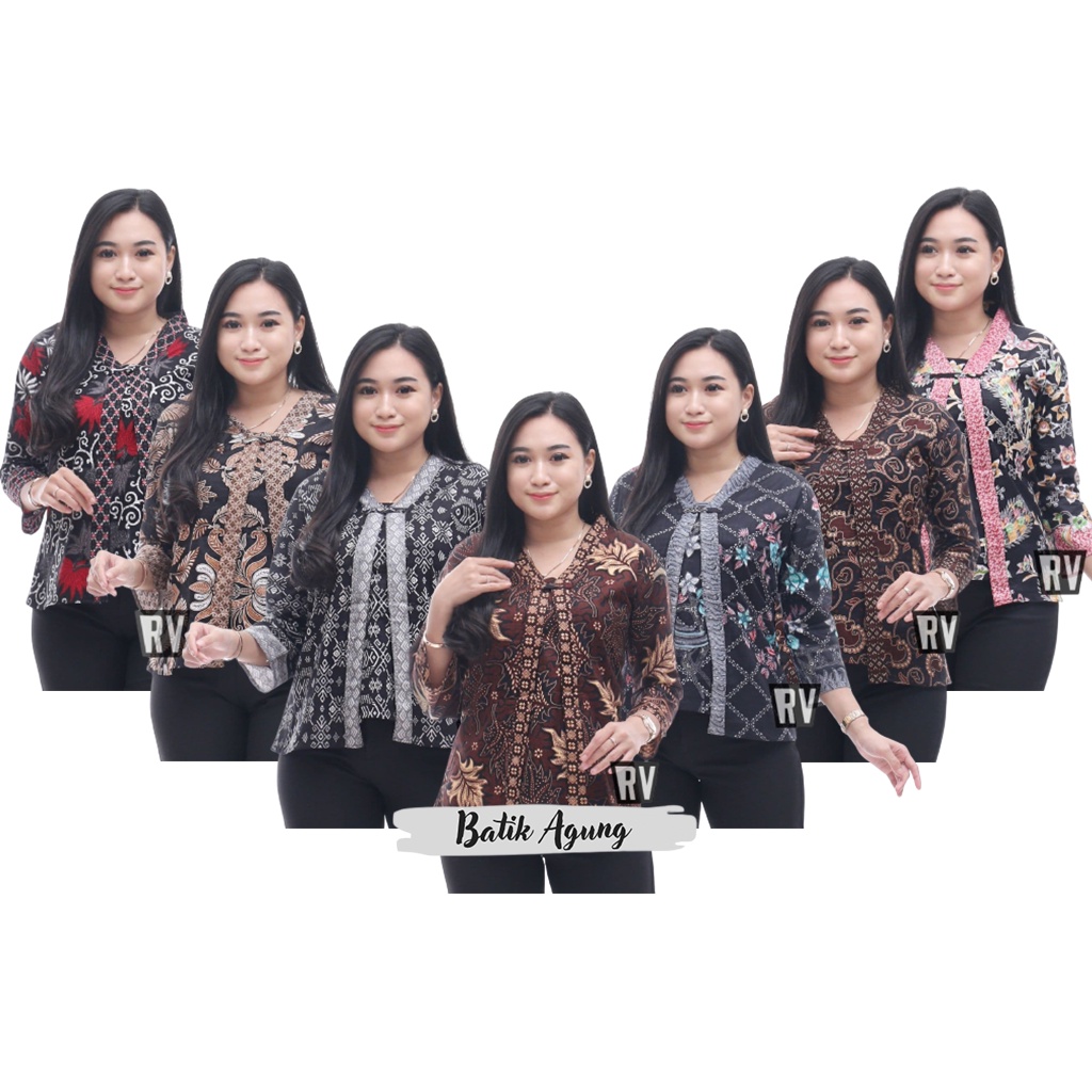 AZ Blouse perempuan BATIK ASLI BATIK MODERN BATIK JAWA BATIK INDONESIA ...