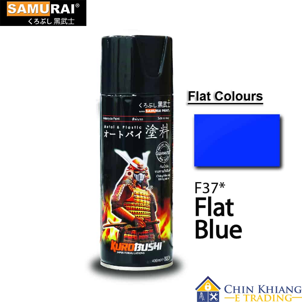 Samurai F37 Flat Blue Spray Paint 400ml | Shopee Malaysia