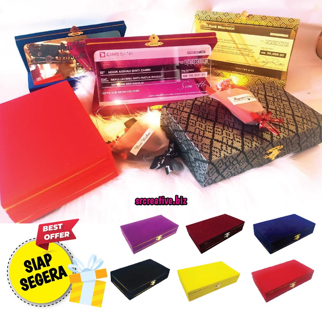 Cek Hantaran + Box Baldu / Cek + Tapak | Replika Cek | Cheque Hantaran ...