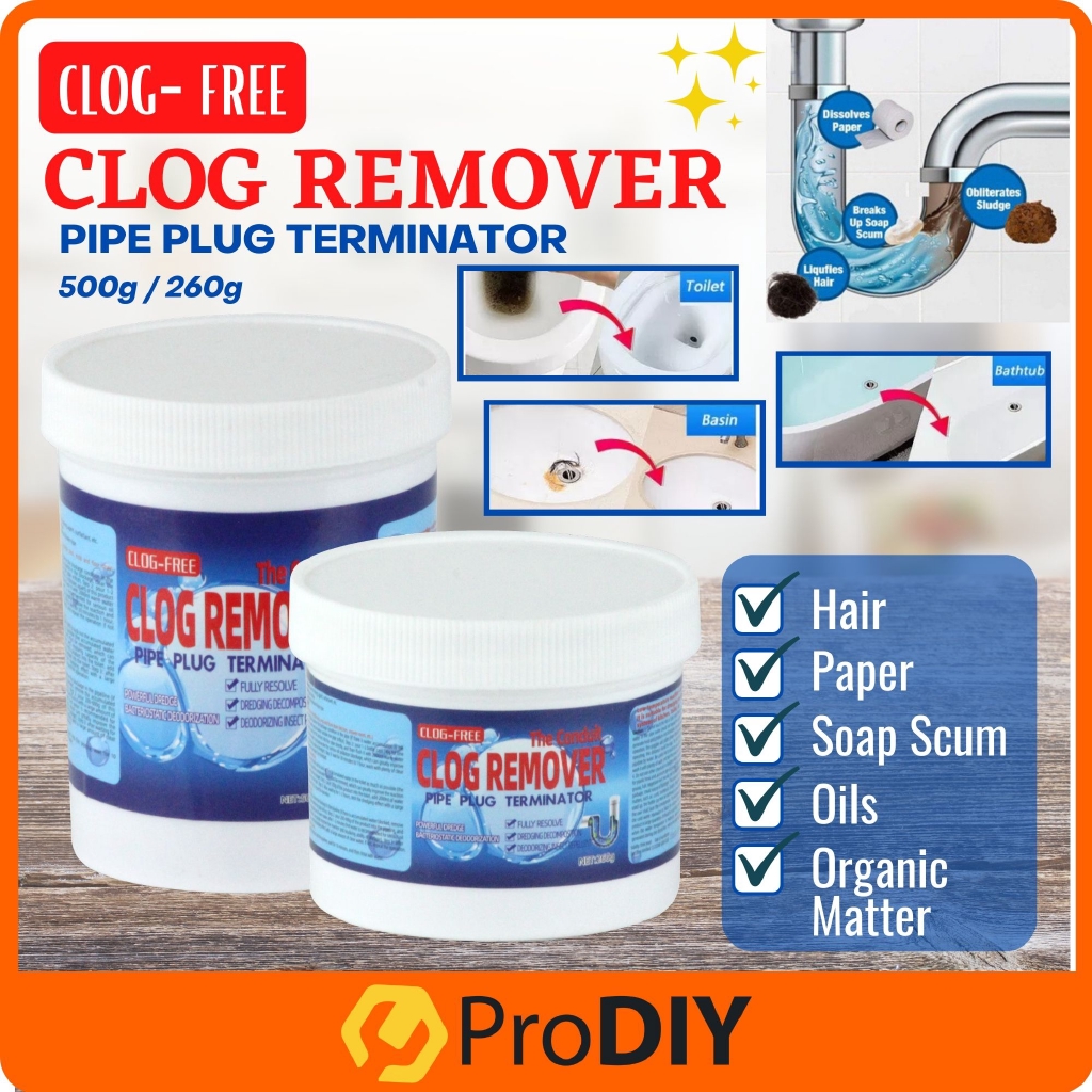 500g / 260g Clog Remover Drain Pipe Basin Cleaner Drainage Remover ...