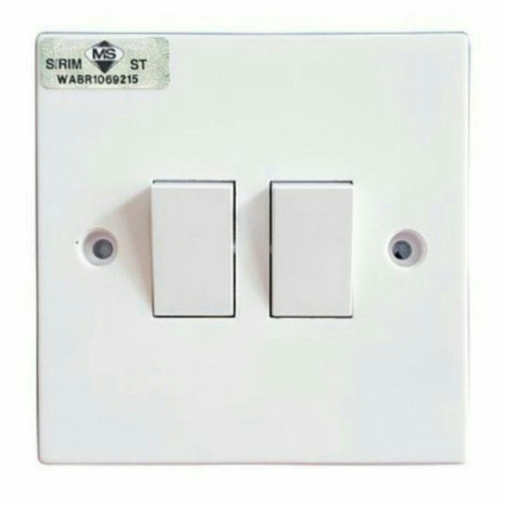 UMS 2 GANG 1 WAY FLUSH SWITCH 10A 250V (202-1W) | Shopee Malaysia