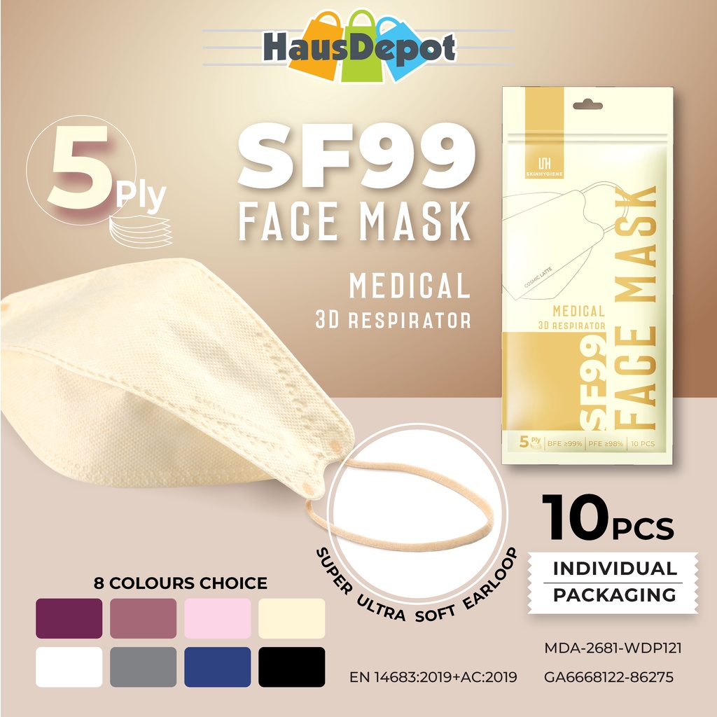 SF99 Medical Mask | 5ply Adult Face Mask 10pcs /Pack | Upgraded & Best ...