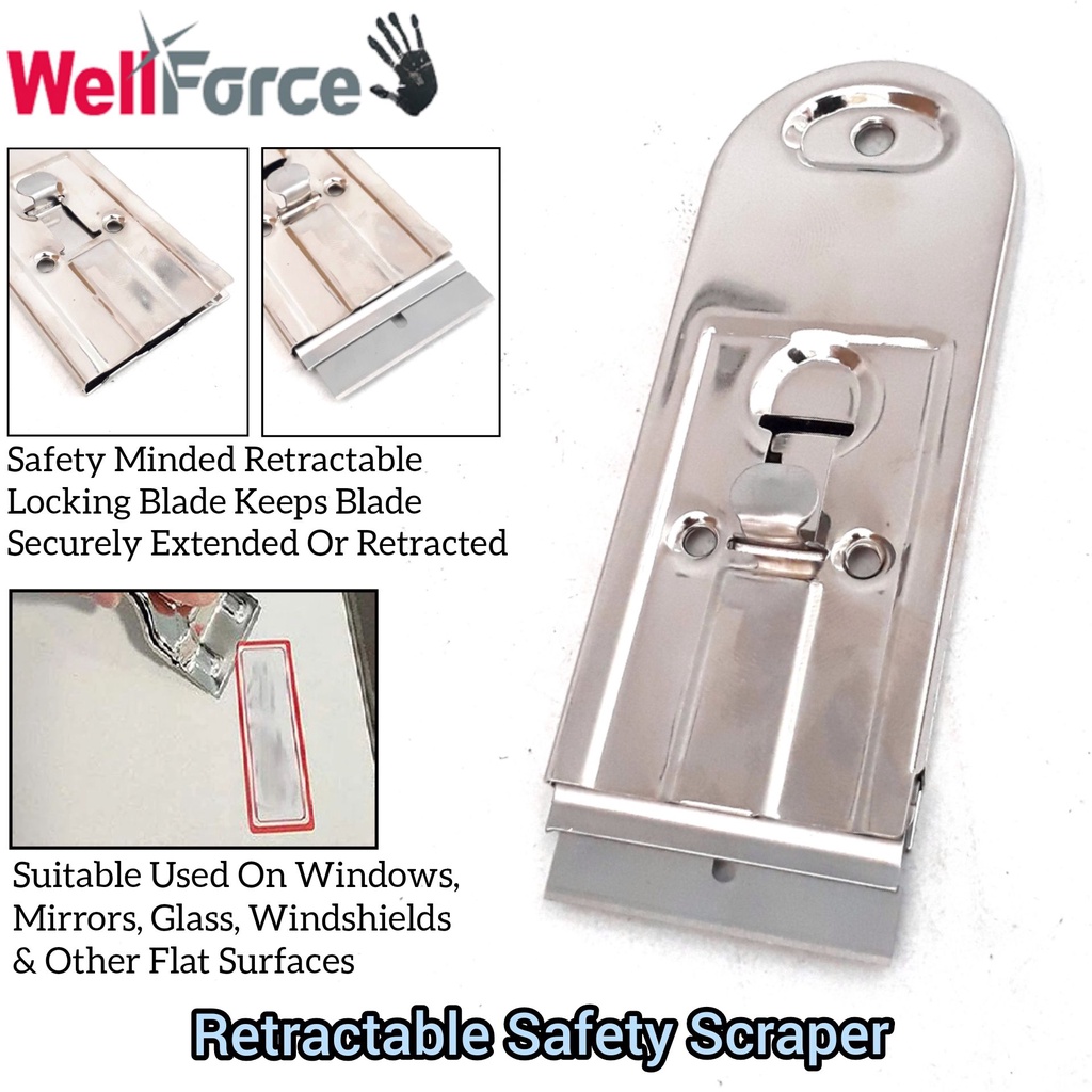 Wellforce Retractable Safety Scraper For All Surface, Scraping Glass ...