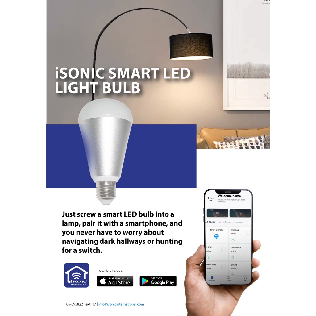 Isonic Smart LED Light Bulb LB-ID001 | Shopee Malaysia