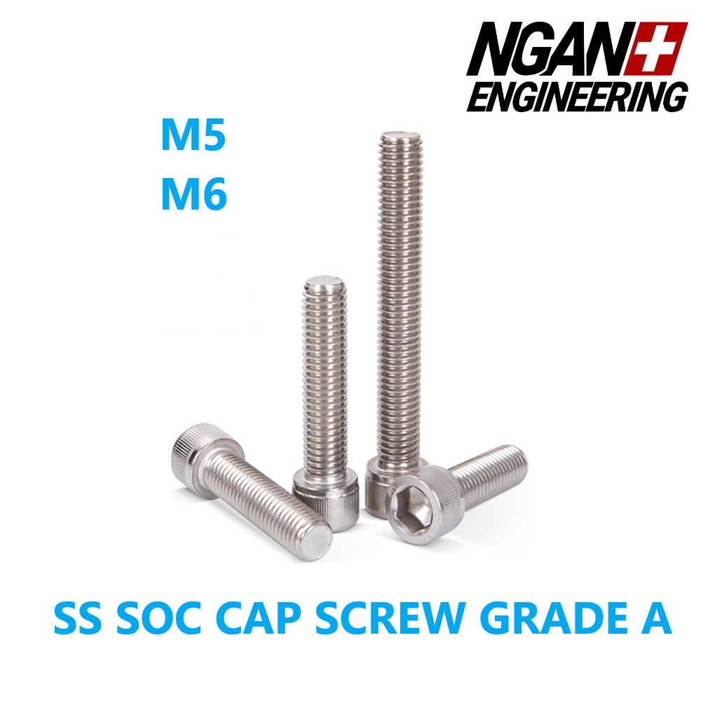 M5 M6 Hex Socket Cap Head Screws 304 Stainless Steel Allen Bolt ...