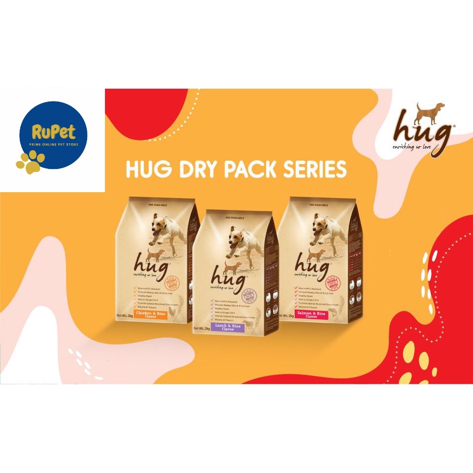 HUG DOG DRY FOOD (CHICKEN RICE/ SALMON RICE/ LAMB RICE) - 2KG | Shopee ...