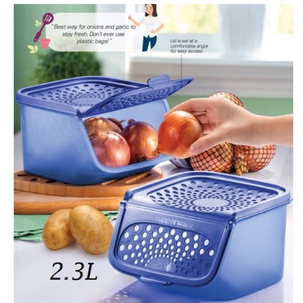 Tupperware: Garlic N All Keeper [1 or 2pcs] 2.3L NEW Blue Color ...