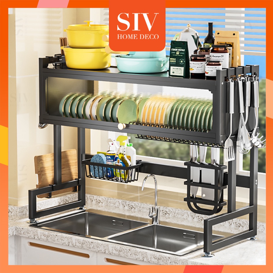 SIV Dish Cabinet Rack Over-The-Sink Dish Drainer Drying Rack Plate ...