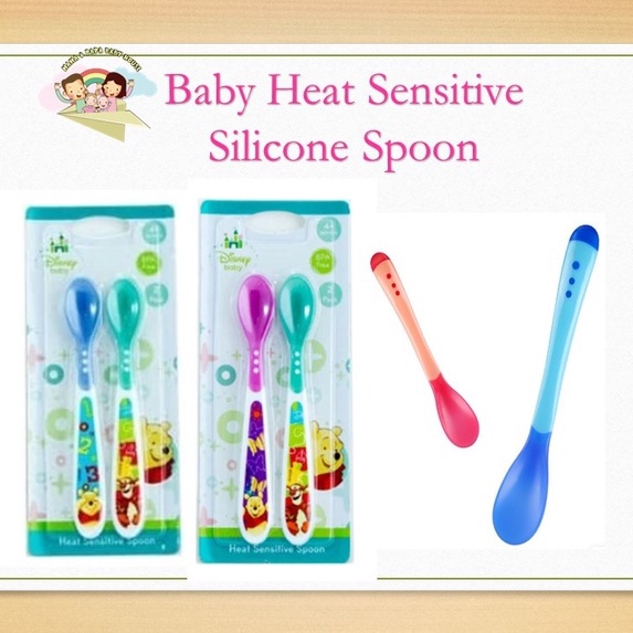 Baby Soft Silicone Heat Sensitive Spoon Sudu Baby Berubah Warna ...