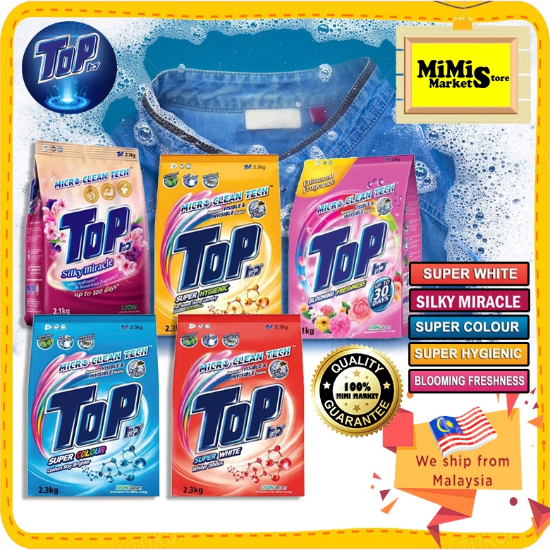 READY STOCK ~ Top Detergent Powder Super Hygienic 2.3KG 2.1KG | Shopee ...