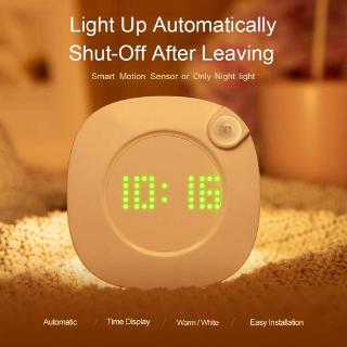 Smart Motion Sensor Rechargeable Wall clock with LED Lights 2 colors ...