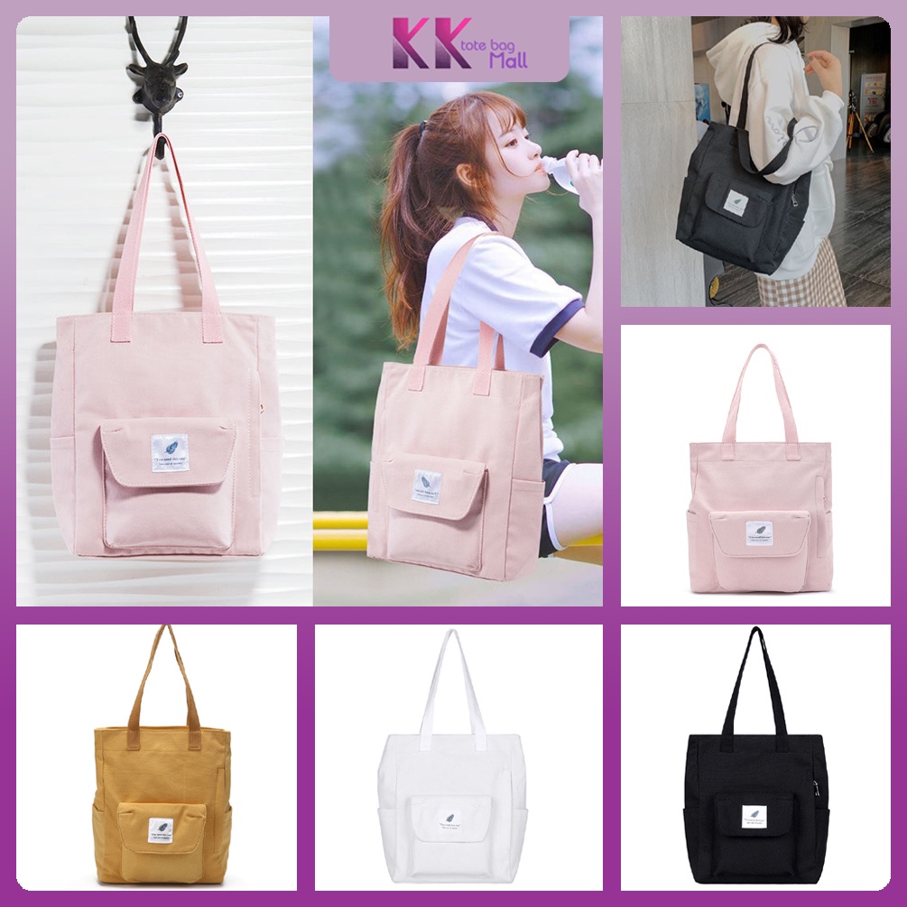 Stylish Korean tote bag zip handbag women washable with zipper mother ...