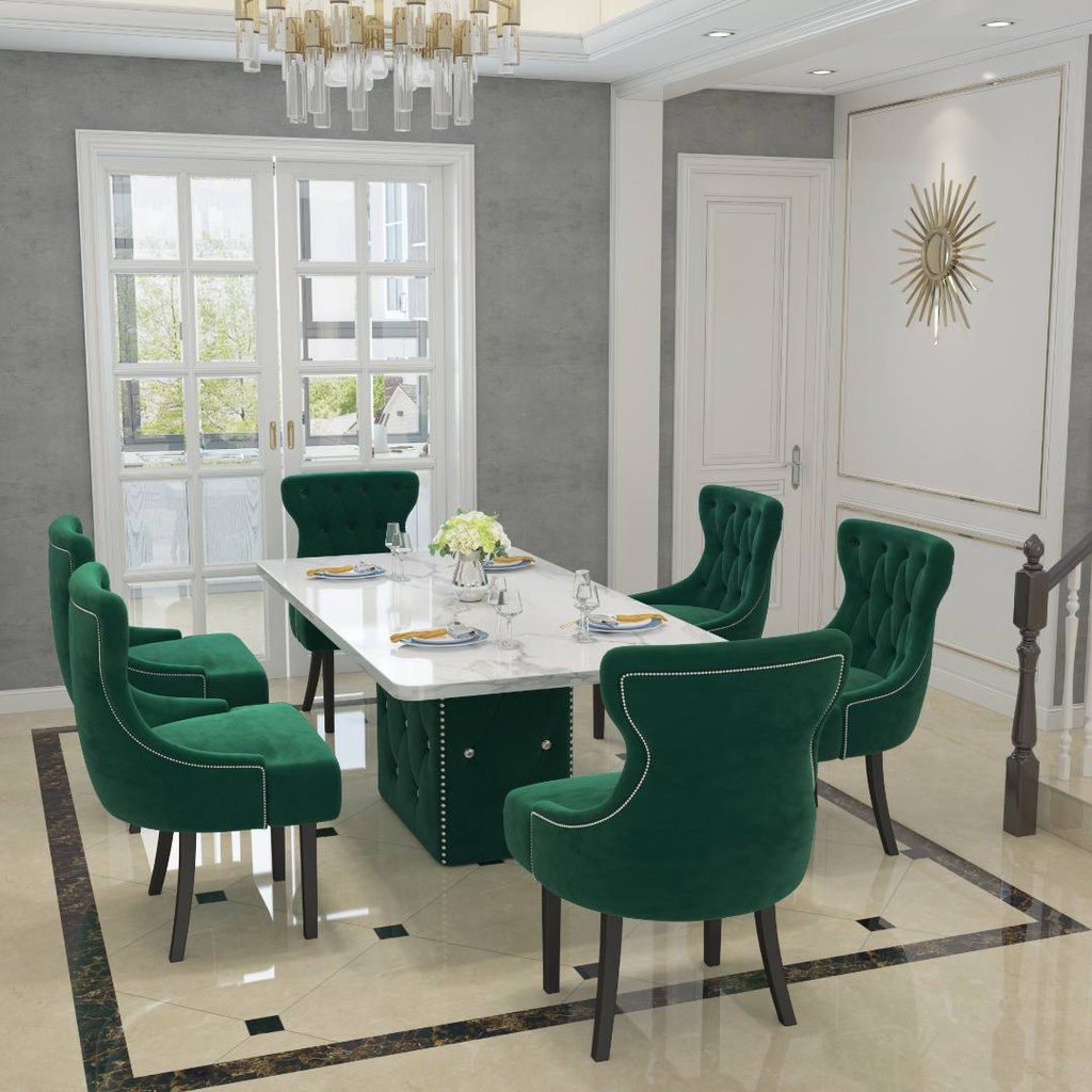Europe Classic Chesterfield Dining Marble Set//Dining Table and Dining ...