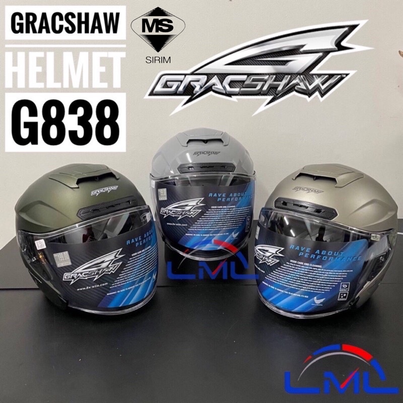 Gracshaw Helmet Gaizer G838 Openface Malaysia Sirim M L XL 2XL Helmet ...