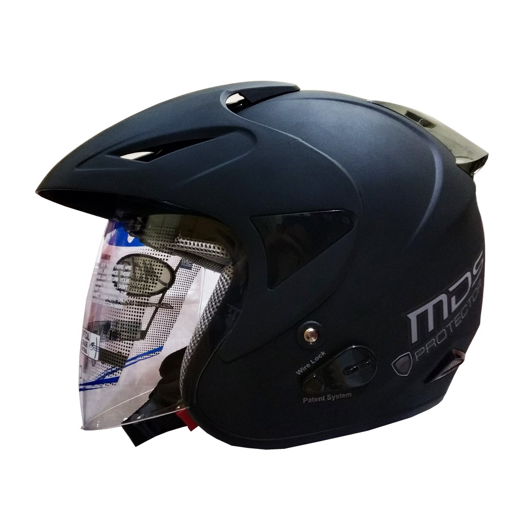 Mds Protector Solid Black Doff Single Visor Sni Original Mds Helmet ...