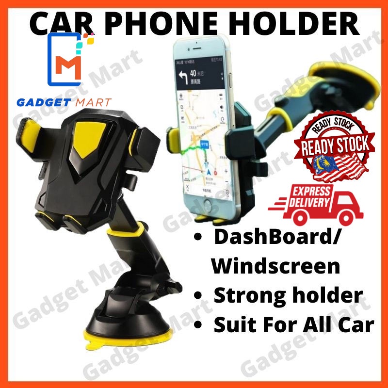adjustable Long Neck Car Mount Phone Holder Mobile Stand Dashboard with Silicon Sucker With ...
