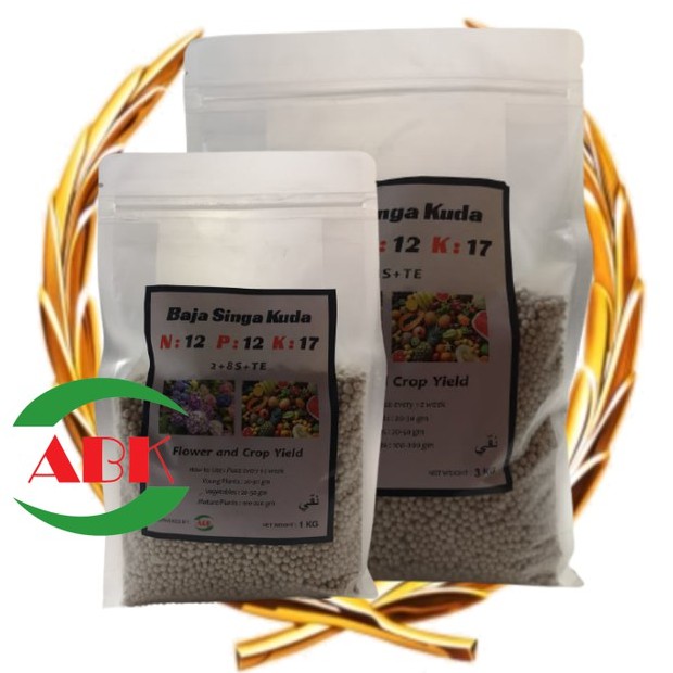 BAJA NPK NITROPHOSKA NPK 12+12+17S/Cl (+2MgO+8S) CAP KUDA DAN SINGA ...