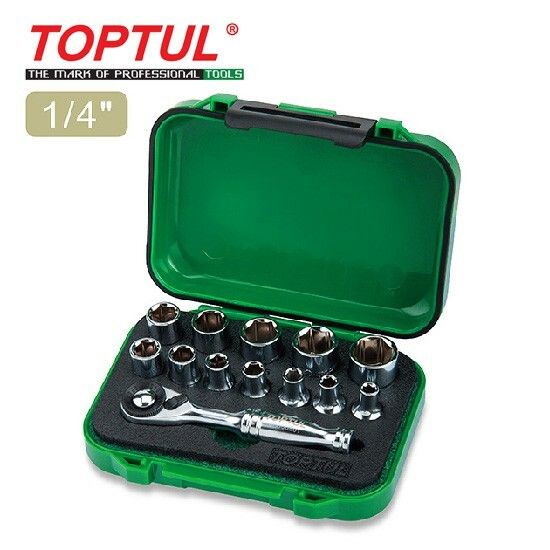 TOPTUL 13PCS 1/4" DR. Mini Ratchet Socket Set GABW1301 | Shopee Malaysia