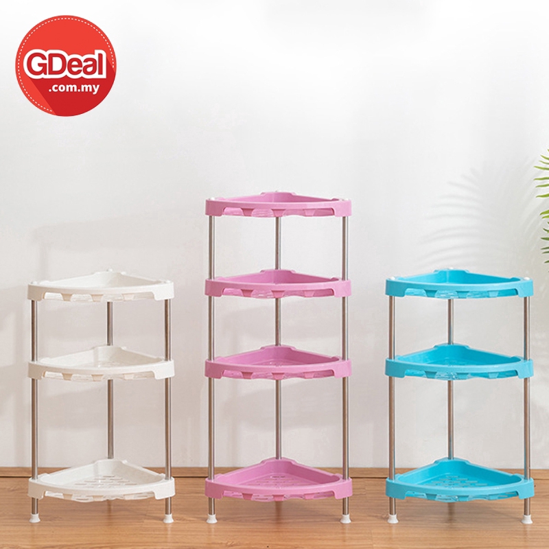 GDeal Adjustable 4 Layer Kitchen Triangle Plastic Storage Floor Rack ...