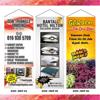 Bunting Kedai / Produk dan Label Custom 2x5 Kaki Murah Termasuk Design ...