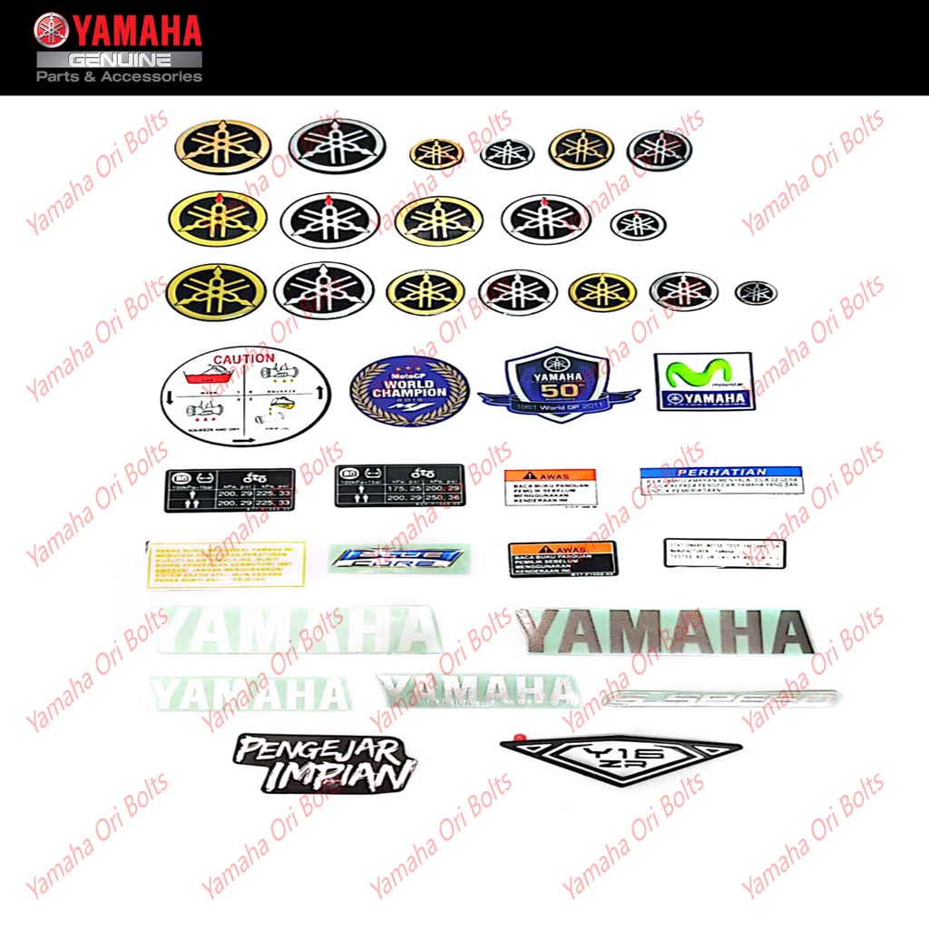 Yamaha Original Tulisan Emblem Logo Sticker Label Amaran Perhatian Awas ...