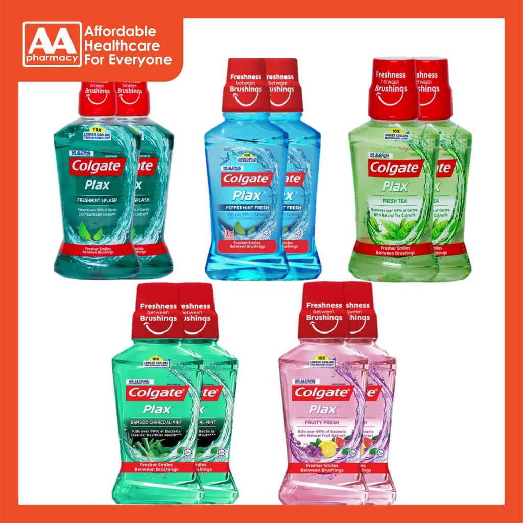 COLGATE PLAX MOUTHWASH & RINSES (750MLX2) TWINPACK (PEPPERMINT ...