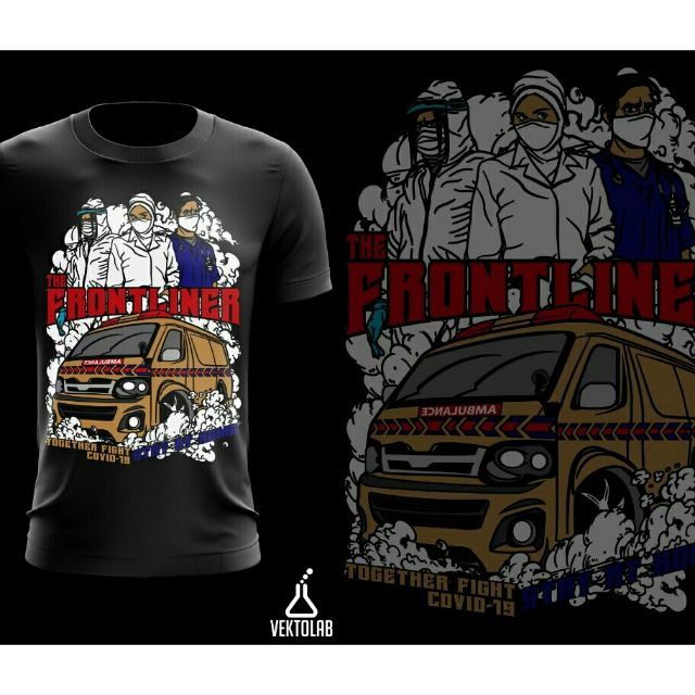 Baju Frontliner Nurse edition short sleeve full cotton man women ready ...