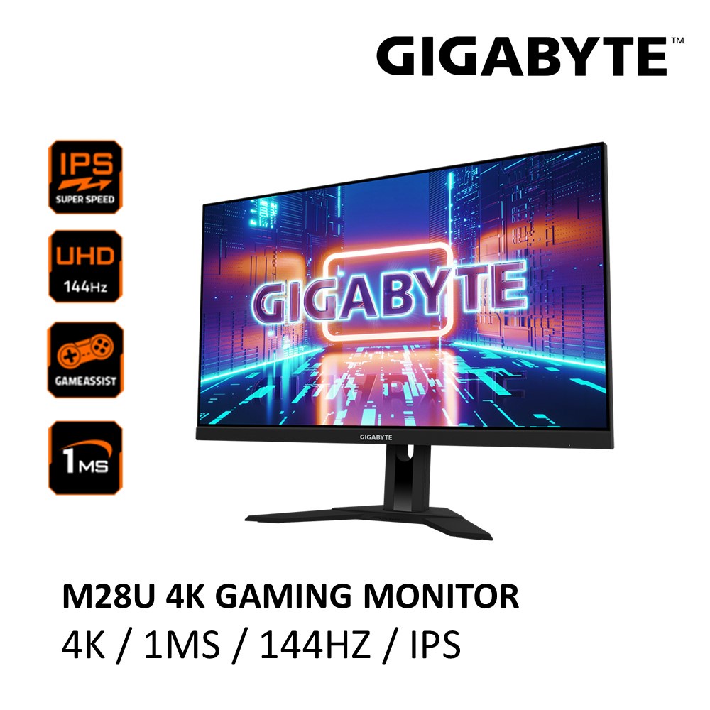 GIGABYTE M28U 28" UHD 4K SS IPS 144HZ GAMING MONITOR | Shopee Malaysia