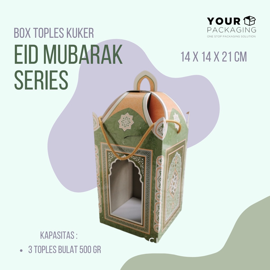 Packaging Lebaran Packaging 3 Jars Round 500gr // Ramadan Exclusive Packaging 14x14 x 21cm ...