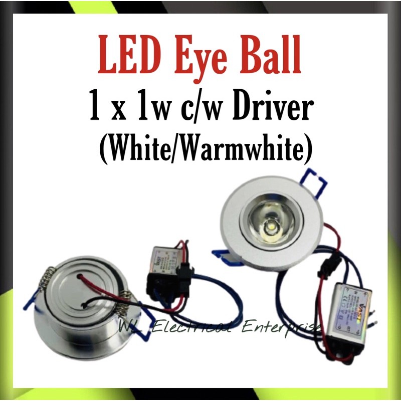 #Par Men LED #Eye Ball 1x1w c/w Driver (White/Warmwhite) | Shopee Malaysia
