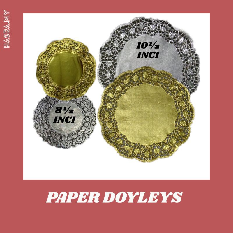 Alas dulang kertas / Paper Doyleys Gold & Silver / Kertas Doily 10 PCS ...