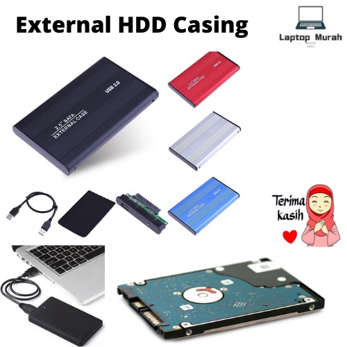( Ready Stock )External Case HDD USB 2.0 Enclosure hard disk SATA 2.5 ...