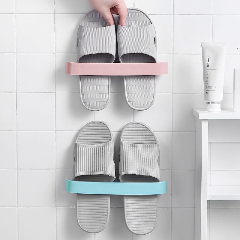 Toilet Free Punch Shoe Rack Toilet Bathroom Slippers Rack Wall Hanging ...