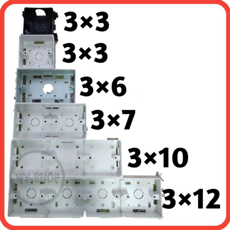 pvc box / nut box / electrical / base 3x3 3x6 3x7 3x10 3x12 | Shopee ...