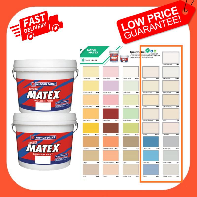 7L NIPPON PAINT SUPER MATEX INTERIOR EMULSION MATT FINISH WALL PAINT ...