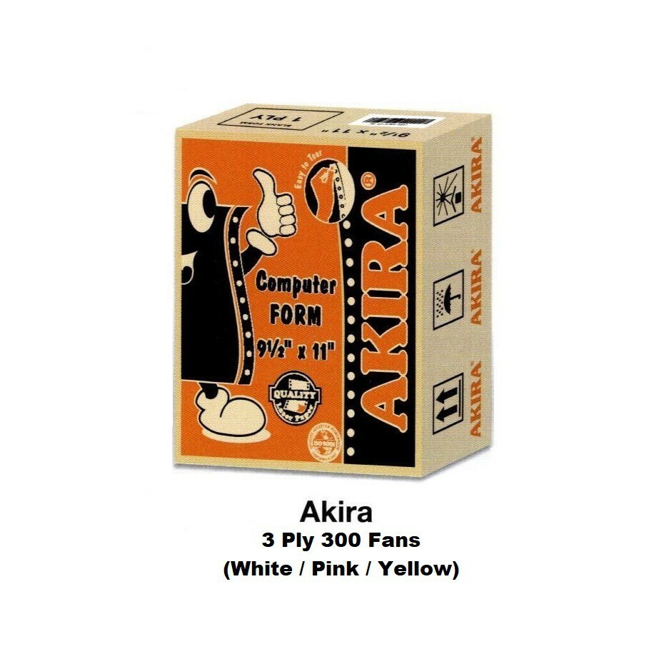 (300 / 500 Fans) Akira 9.5" x 11" 3 Ply NCR Paper Computer Form (White ...