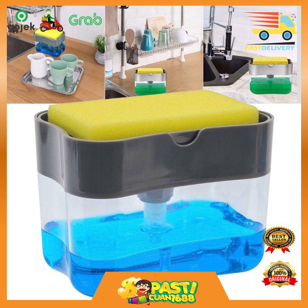 (PACU1688) Wash Soap DISPENSER / Plate Washing Soap Place / 2 IN 1 ...