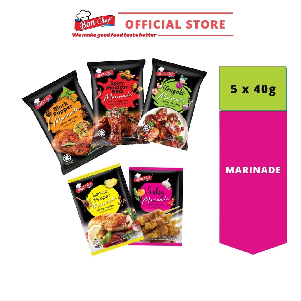 COMBO 5 PACKS Bon Chef Marinade 40g | Shopee Malaysia