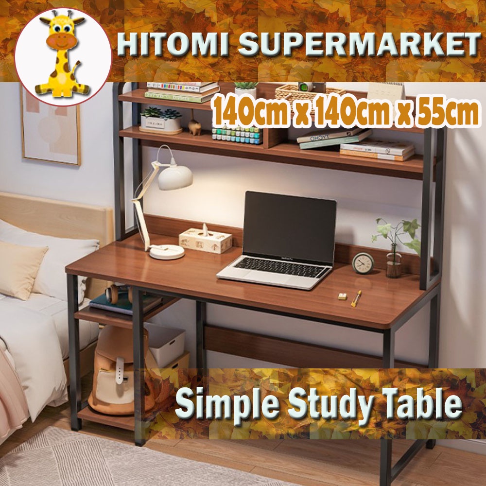 Hitomi 140CM Student Desk Bookshelf Table / Study Desk Simple ...