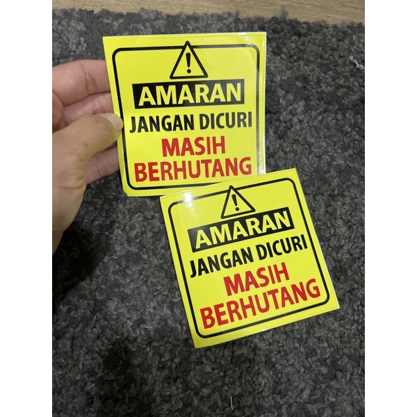 sticker kereta Amaran Jangan Dicuri Masih Berhutang | Shopee Malaysia