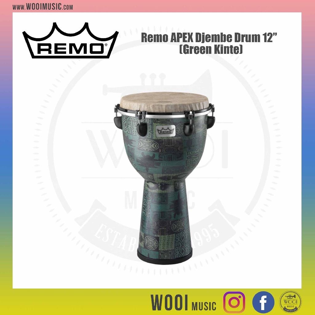Remo APEX Djembe Drum 12" (Green Kinte) | Shopee Malaysia