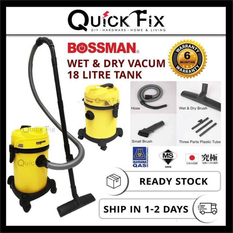 Quickfix 18 litre wet dry vacuum cleaner wet & dry vacum 1500 watt wet ...