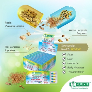 HURIX 1000 Cold Fever Capsule- 12 capsule cold flu bodyache itchy ...