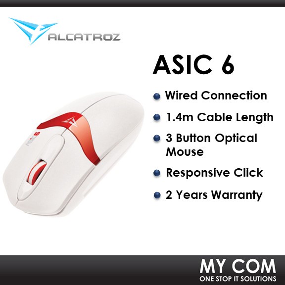 Alcatroz Asic 6 High Resolution 1000 CPI USB Wired Optical Mouse ...